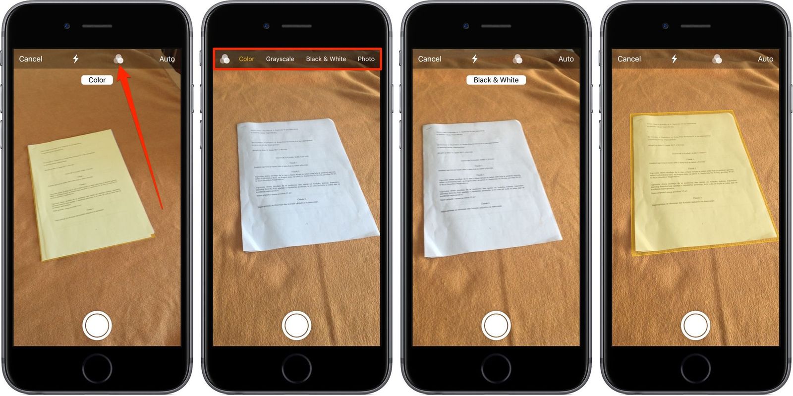 How do I scan a document on iPhone and upload it to my computer?